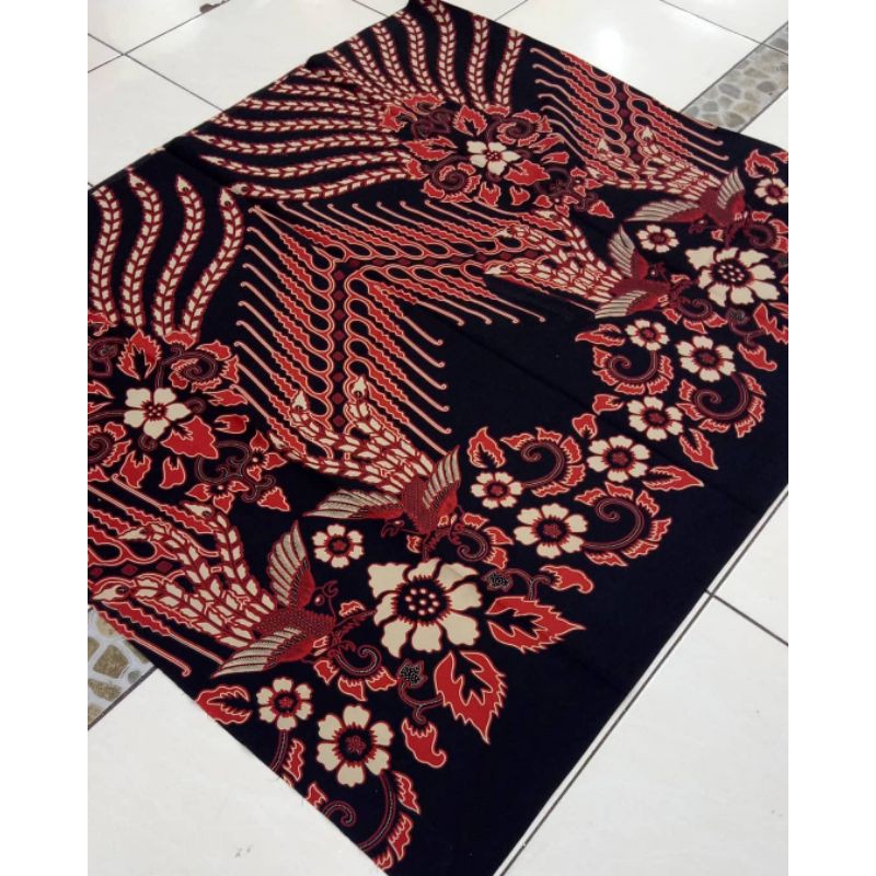 Jual KAIN BATIK LAWEYAN SOLO PADI BUNGA MERAH | Shopee Indonesia