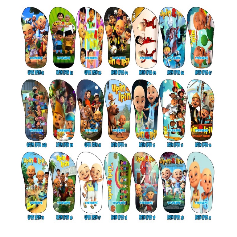 Jual Sandal Karakter Upin Ipin Gratis Pakai Nama | sendal print ...