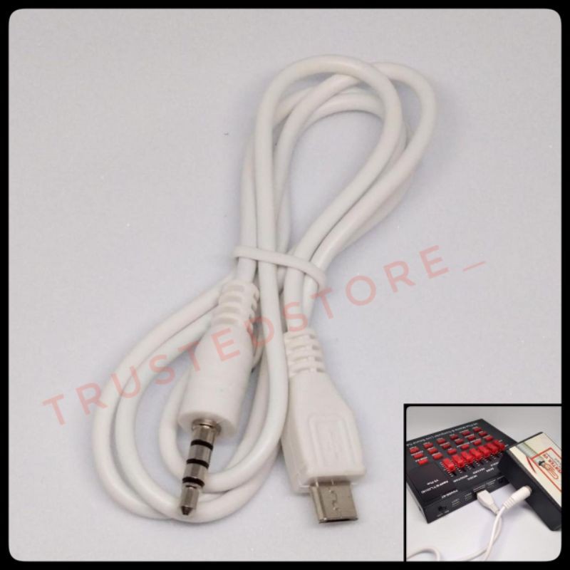 Jual KABEL SOUNDCARD V8 MICRO USB TO AUX 3,5MM 75CM WHITE KABEL ...