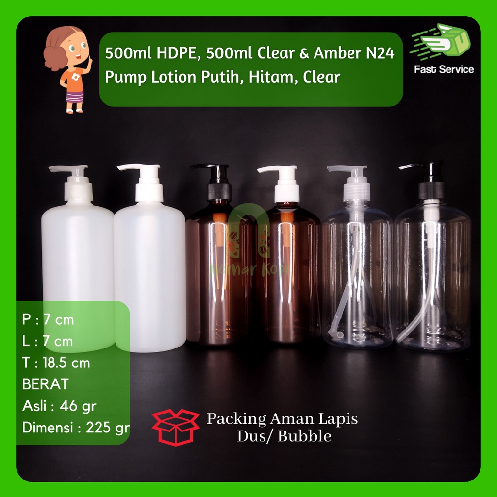 Jual BOTOL 500ML CLEAR PUMP LOTION NECK 24 PET TEBAL SANITIZER LOTION BR Pundak Botol Bulat RF ...