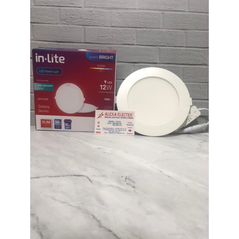 Jual lampu led panel downlight 12 watt bulat INLITE inbow INPS628R | Shopee Indonesia