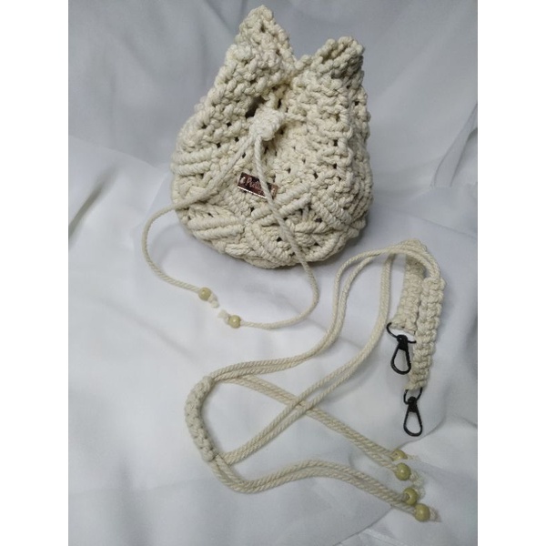 Jual tas serut macrame, bucket bag, makrame | Shopee Indonesia