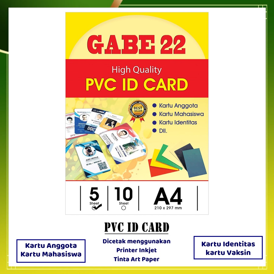 Jual Kertas PVC Bahan ID Card Instan A4 isi 5 Lembar | Shopee Indonesia