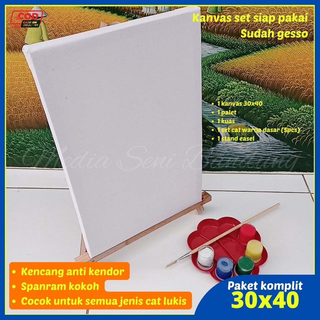 Jual Paket Kanvas Canvas Alat Lukis Melukis 1Set Lengkap Komplit Anak ...
