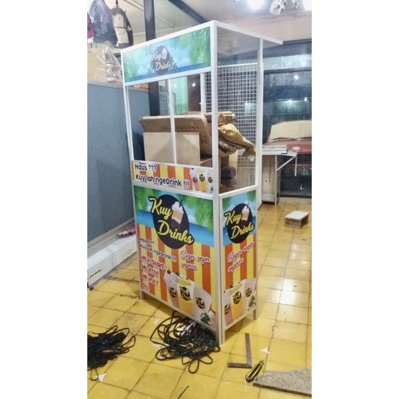 Jual Booth Portable Bakso Lubang Etalase terpisah Gerobak Lipat 1 meter ...