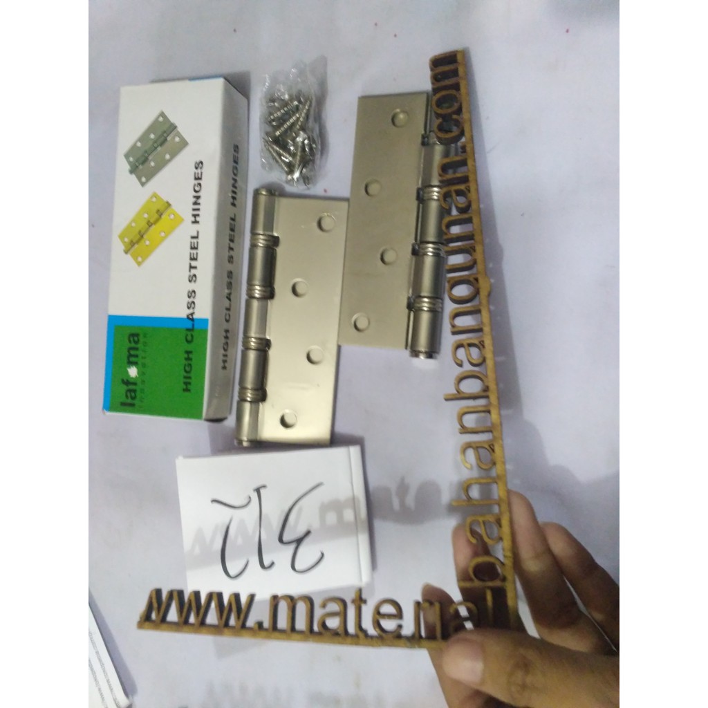 Jual engsel pintu 4 inch putih penyambung kusen jendela plus skrup besi ...