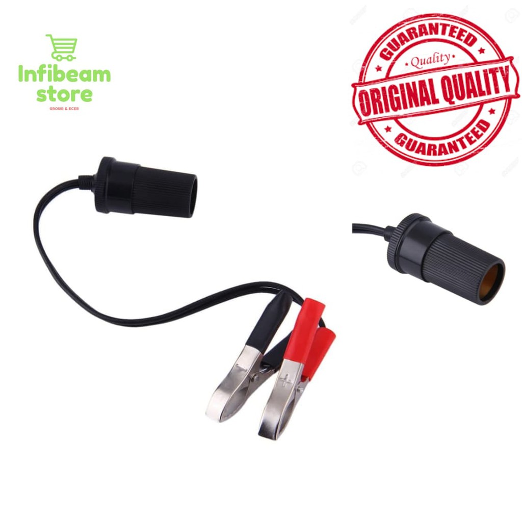 Jual DIY Terminal Clip-on Aki Mobil Cigarette Plug Power Socket 12V ...
