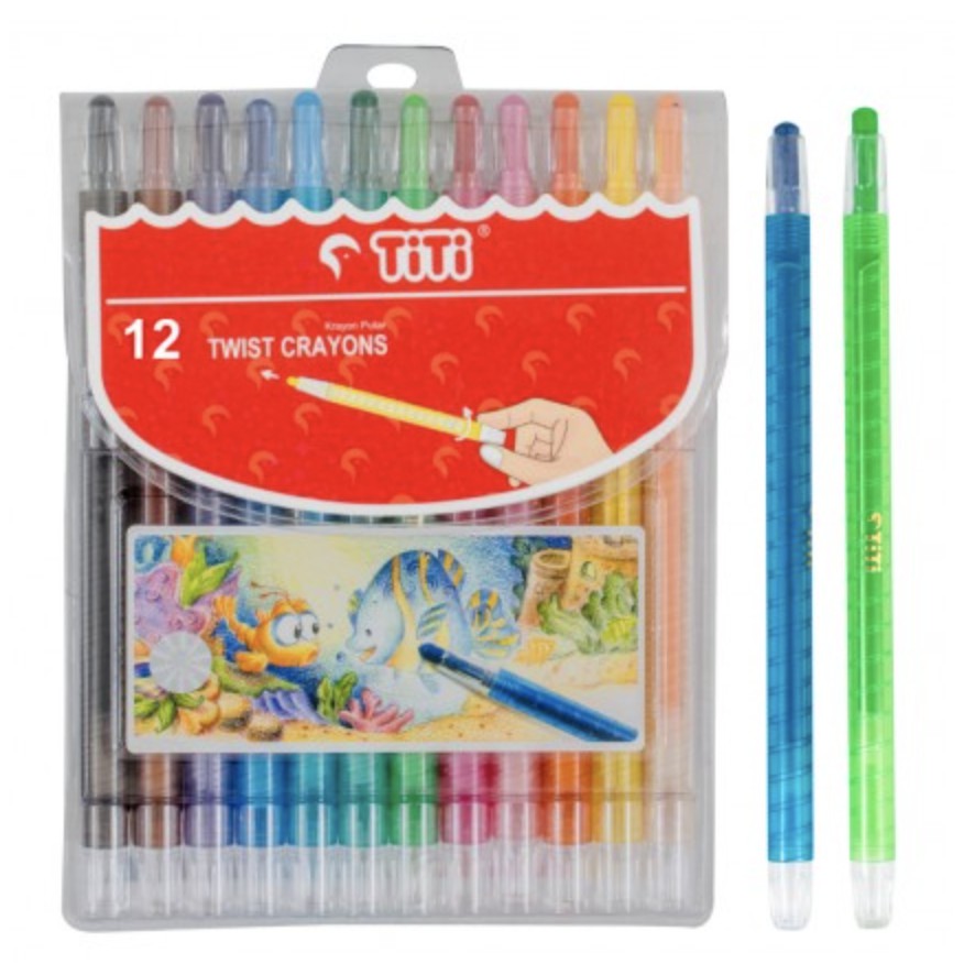 Jual KRAYON PUTAR TITI TWIST CRAYON 12 WARNA TIDAK BERACUN ROLLING ...
