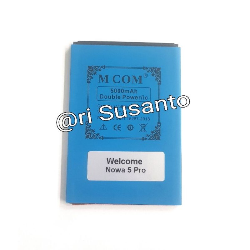 Jual Baterai MCOM for Welcome Nowa 5 Pro Double Power 5000mAh batere batre batrai battery ...