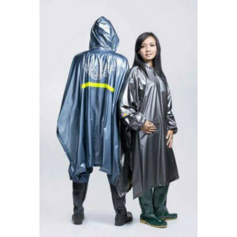 Jual Jas Hujan Mantel Ibex Tribal Ponco Poncho Lengan Biru abu Isi ...