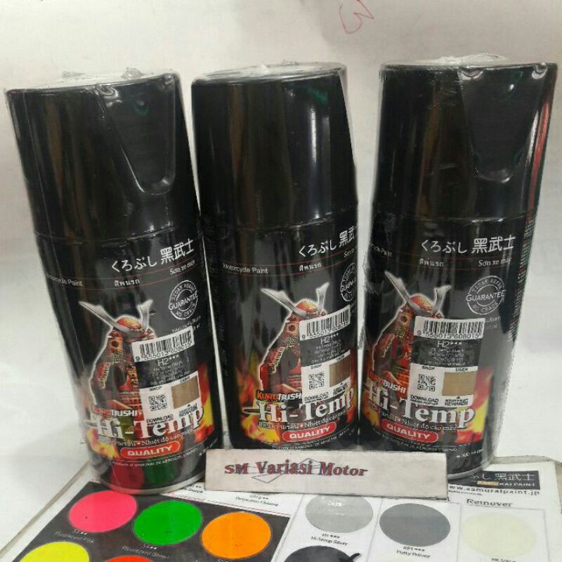Jual Pilok Samurai Hi- Temp Black H2 300ml - Pilox Samurai Paint Hitam Anti Panas Cat Semprot ...