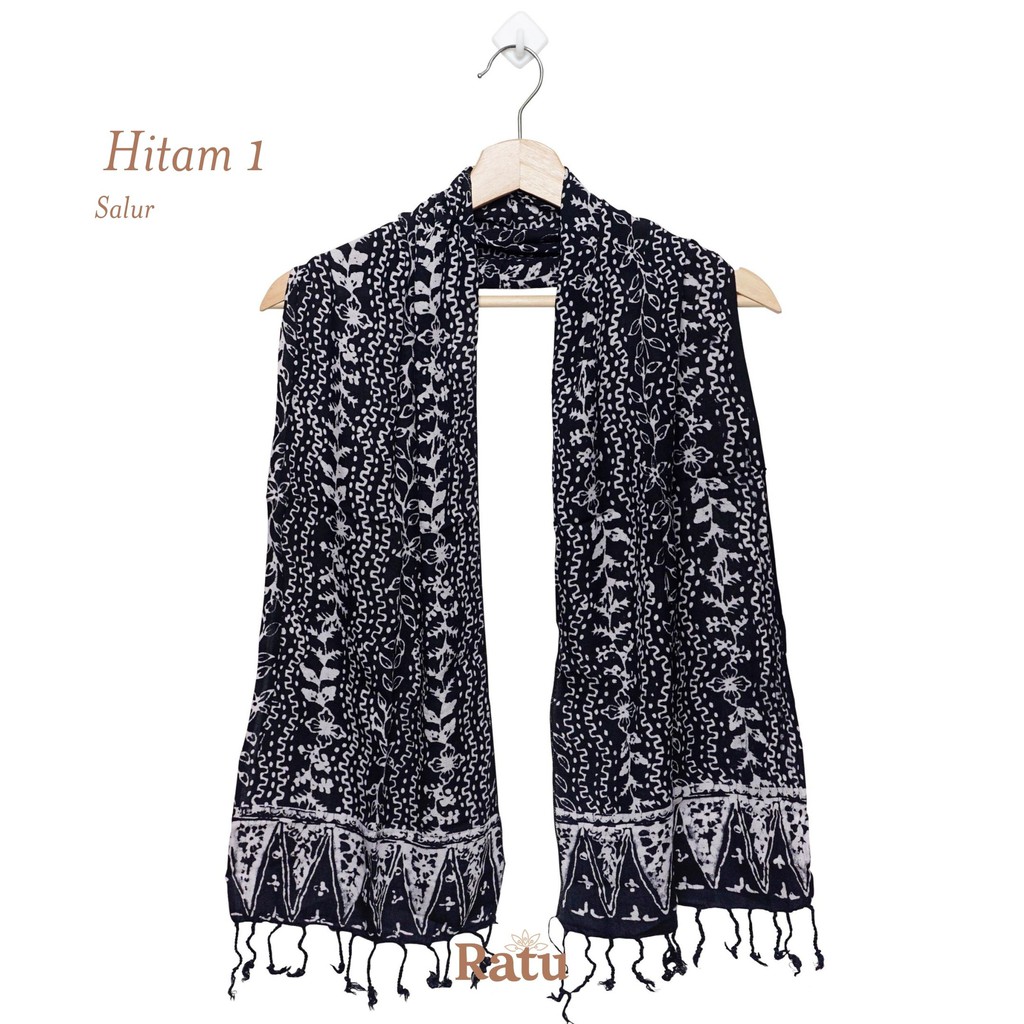 Jual (PROMO) Syal Batik 25x150 Hitam 1 / Selendang / Scarf / Shawl ...