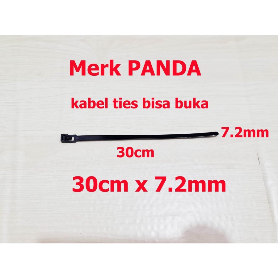 Jual Kabel Ties Bisa Buka PANDA 30cm lebar 7.2mm HITAM -Reusable Cable Ties | Shopee Indonesia