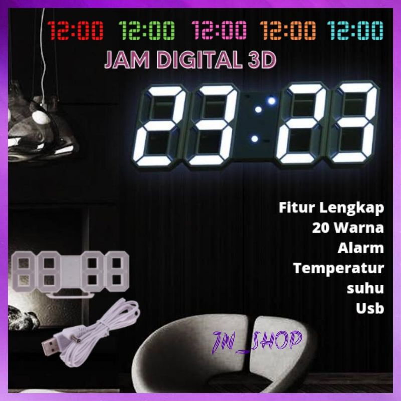 Jual Jam Dinding Digital LED 3D Gaya Modern Untuk Dekorasi Ruang ...