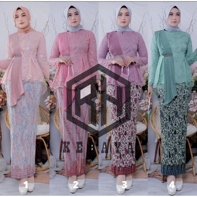 Jual kebaya modern borkat wisuda dan pesta model aurura salendang | Shopee Indonesia