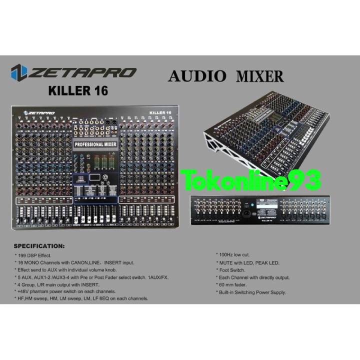 Jual Mixer Zetapro Killer 16 Killer-16 Killer16 Mixer 16 Channel Original | Shopee Indonesia