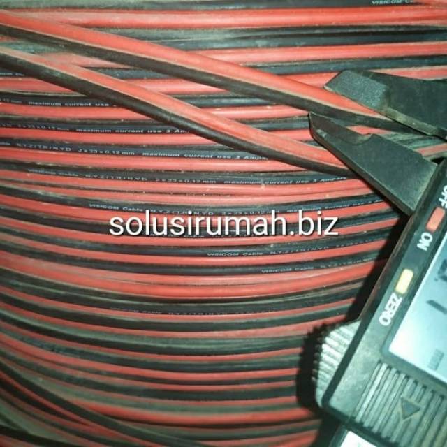 Jual KABEL HITAM MERAH DUA JALUR LISTRIK SERABUT 6.5MM PER 1M visicom ...