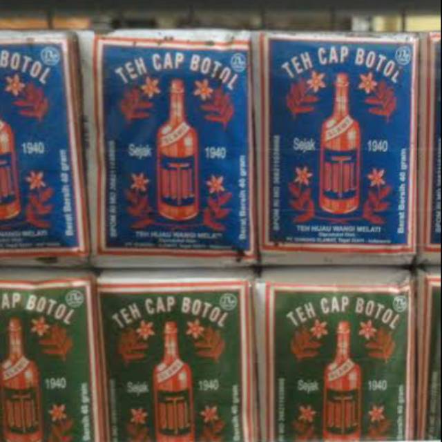 Jual Teh bubuk teh cap botol hijau / biru 10x40g | Shopee Indonesia