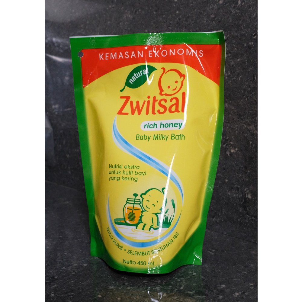 Jual Zwitsal Switzal Switsal Rich Honey Baby Milky Bath Refill - 450ml ...