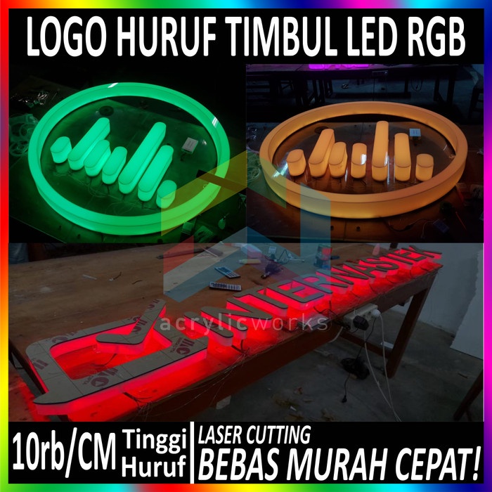Jual Huruf Timbul Acrylic LED RGB Bebas Murah Cepat! | Shopee Indonesia