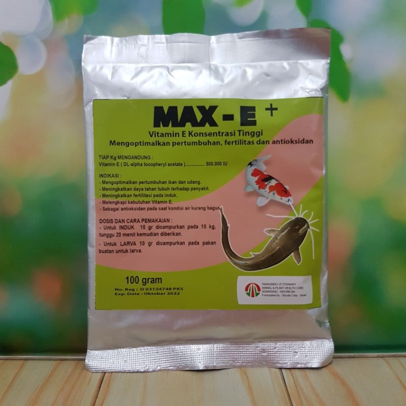 Jual MAX E Plus 100gr Vitamin E ikan indukan dan larva konsentrasi ...