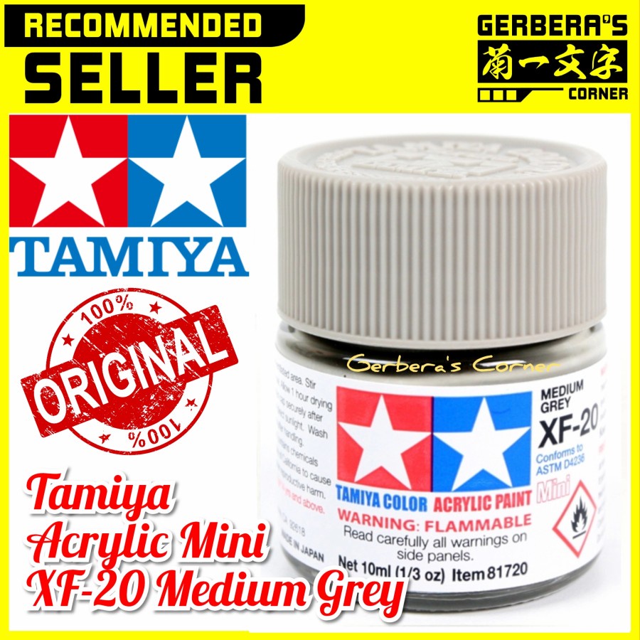 Jual Tamiya Acrylic Mini XF20 XF-20 Medium Grey Cat Gundam Kuas ...