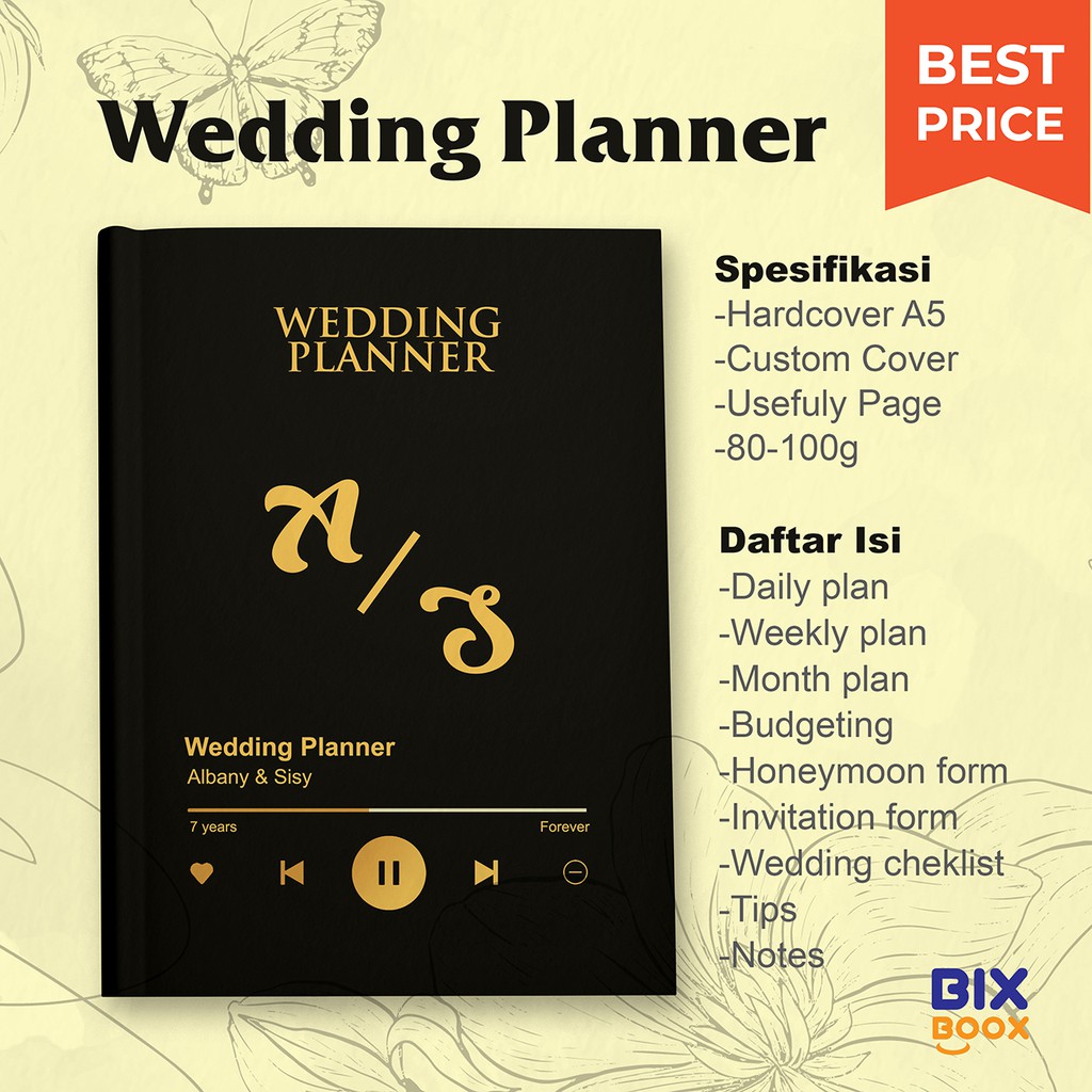 Jual Wedding Planner Book / Buku Jurnal Persiapan Pernikahan Free ...