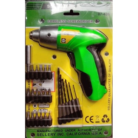 Jual MESIN OBENG BOR CORDLESS SCREWDRIVER SELLERY 07438 BATERAI CHARGE ...