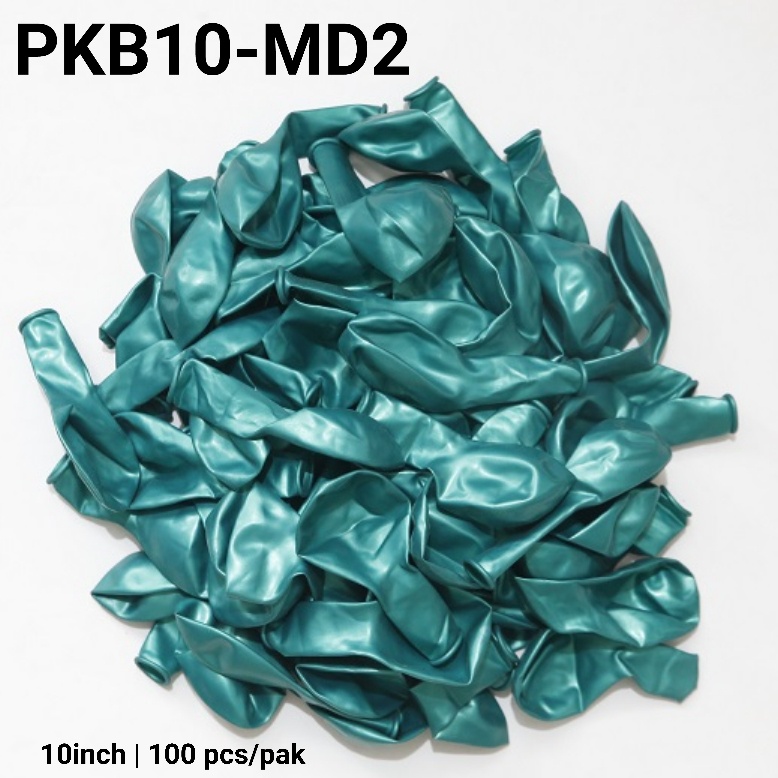 Jual PKB10-MD2 Balon latex 10inch 1 pak isi 100 metalik green hijau ijo ...