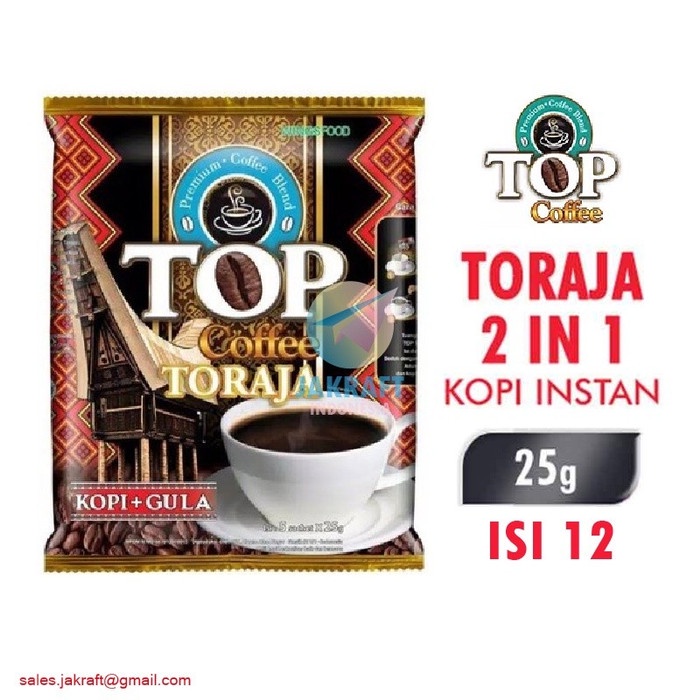 Jual Top Coffee Kopi Instan Toraja (2in1) 25 gr x 12pcs (renceng 12pcs ...