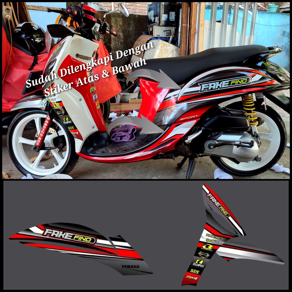 Jual STIKER MOTOR STRIPING VARIASI CUSTOM FAKE FINO / STIKER STRIPING ...