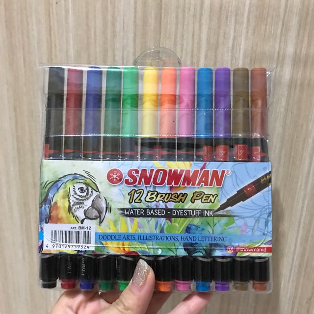 Jual Snowman brush pen set Preloved | marker spidol kaligrafi | Shopee ...