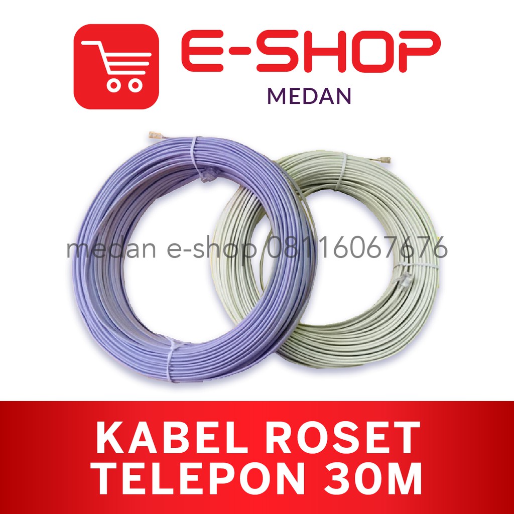 Jual Kabel Line Telepon Rumah 30 meter / Kabel Roset telepon Rj 11 full ...