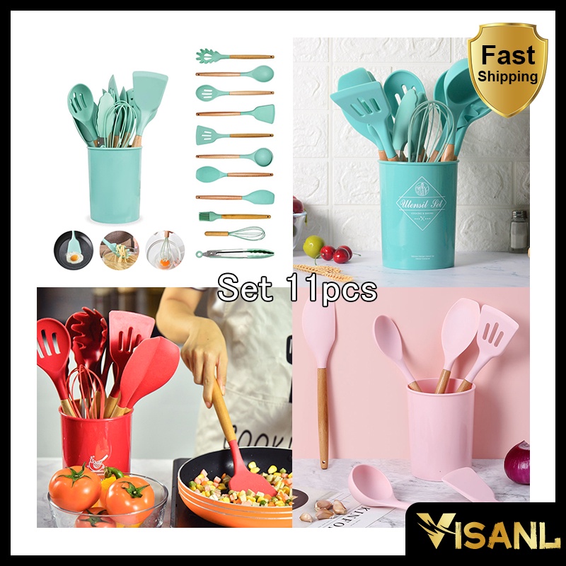 Jual Sillicone Utensil Set 12 Pcs / Spatula Peralatan Masak sutil ...