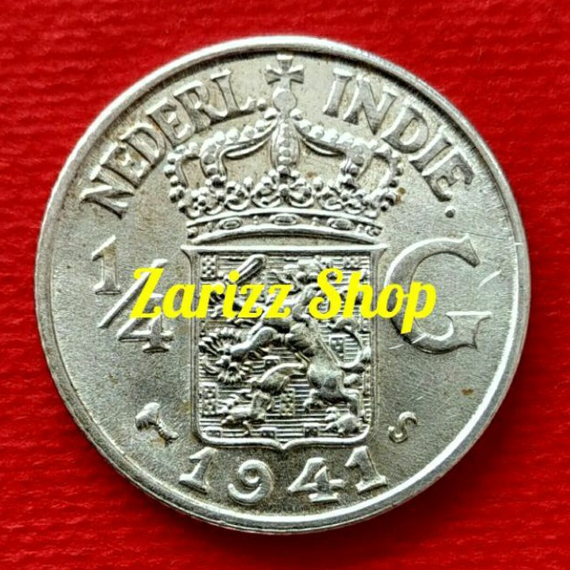 Jual Koin Perak 1/4 Gulden Nederl Indie Tahun 1941s (SE4101S) | Shopee ...