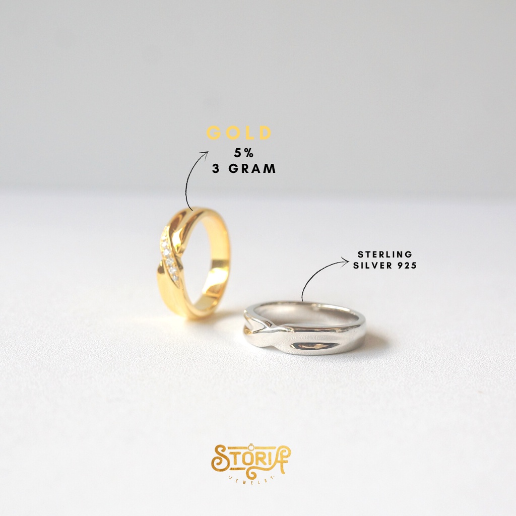 Jual Cincin Kawin Couple Emas Putih K-Gold Perak Sterling Silver 925 GS ...