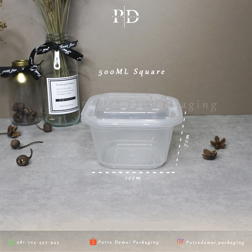 Jual Thinwall persegi Square 500 ml, Food container, Mangkok plastik ...