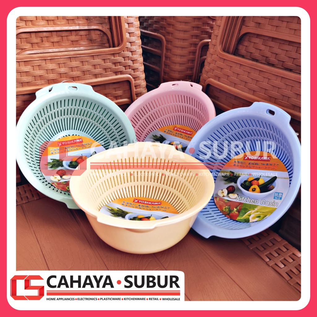 Jual Baskom dan Saringan Bulat Set Serbaguna 20cm Yoshikawa B082 Baskom ...