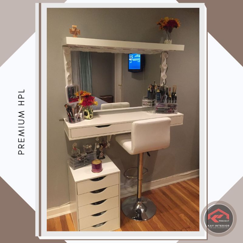 Jual MEJA RIAS GANTUNG MINIMALIS HPL / Rak dinding laci / Meja gantung ...