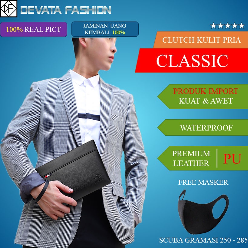 Jual TAS TANGAN CLUTCH HANDBAG CLASSIC PRIA COWOK KULIT PREMIUM IMPORT ...