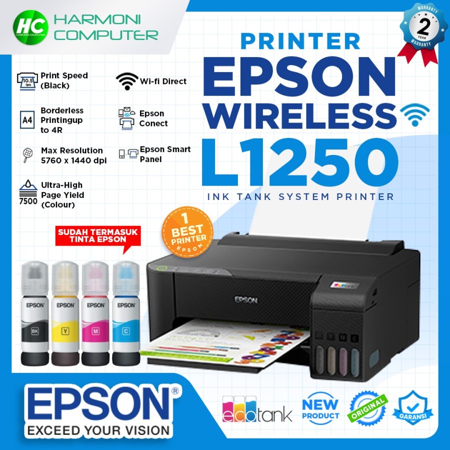 Jual PRINTER EPSON L1250 Single Print Wifi A4 | Shopee Indonesia