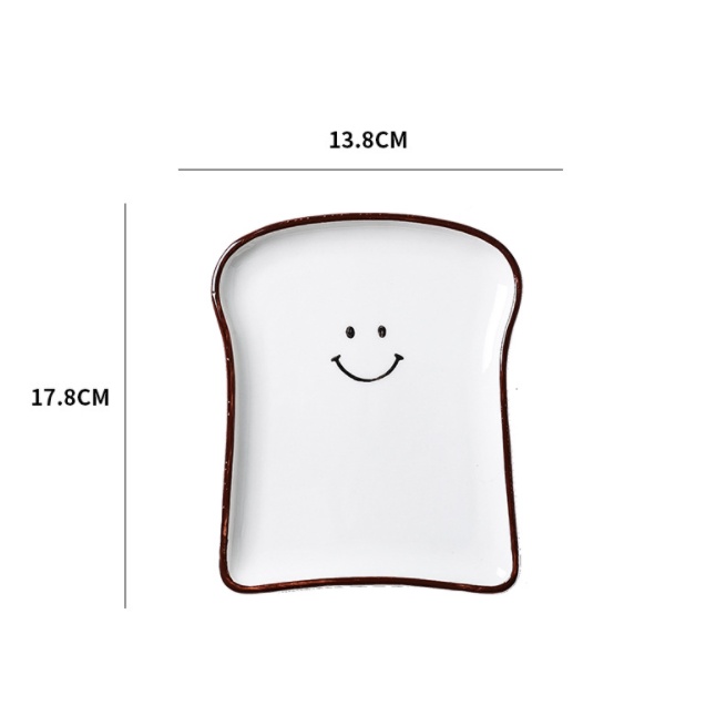 Jual Smile Bread Plate / Piring Snack Roti Kue Dessert Keramik Lucu ...