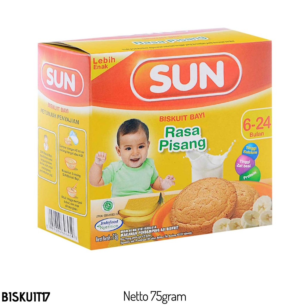 Jual SUN Biskuit Bayi Rusk 6+ Pisang 75gr - SUN BISKUIT SUSU BATI 6 ...