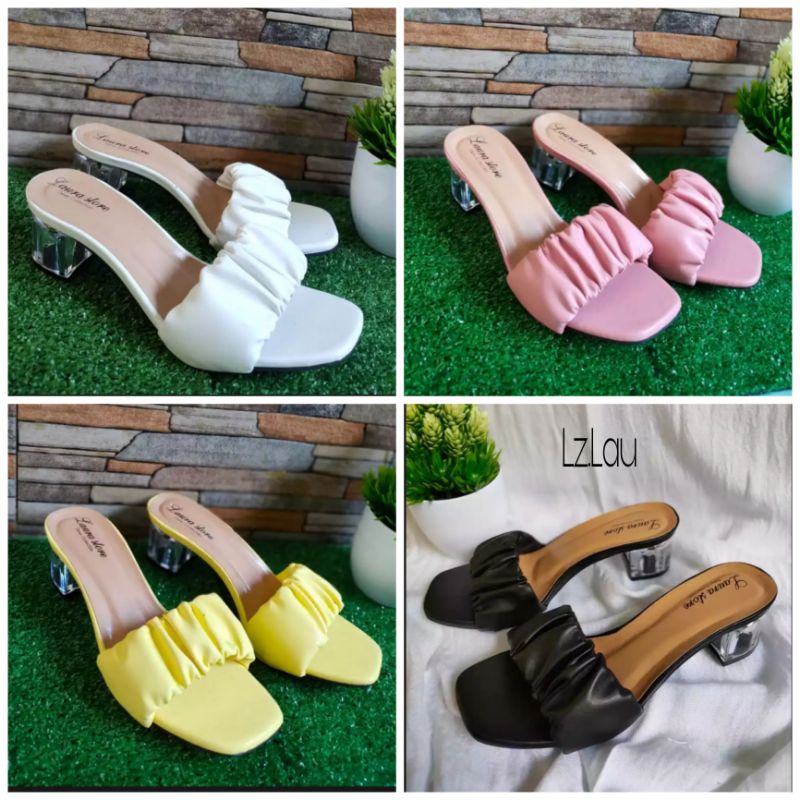 Jual HEELS SANDAL KERUT KEPANG KACA ZARA HEEL SENDAL TRANSPARANT BENING ...