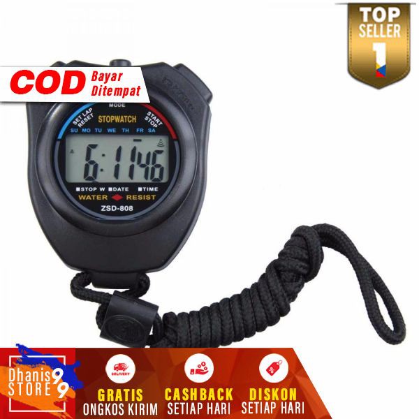 Jual Stopwatch Olahraga Waterproof Genggam Digtal LCD Strap ZSD ...