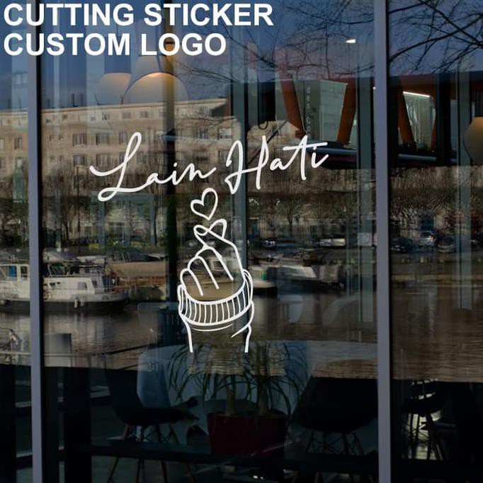 Jual Cutting Sticker Stiker Custom Logo Kaca Dinding Kafe Kantor Toko ...