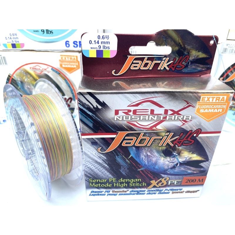 Jual SENAR PE JABRIK HS X8 PE 0.6 200M MULTICOLOUR | Shopee Indonesia