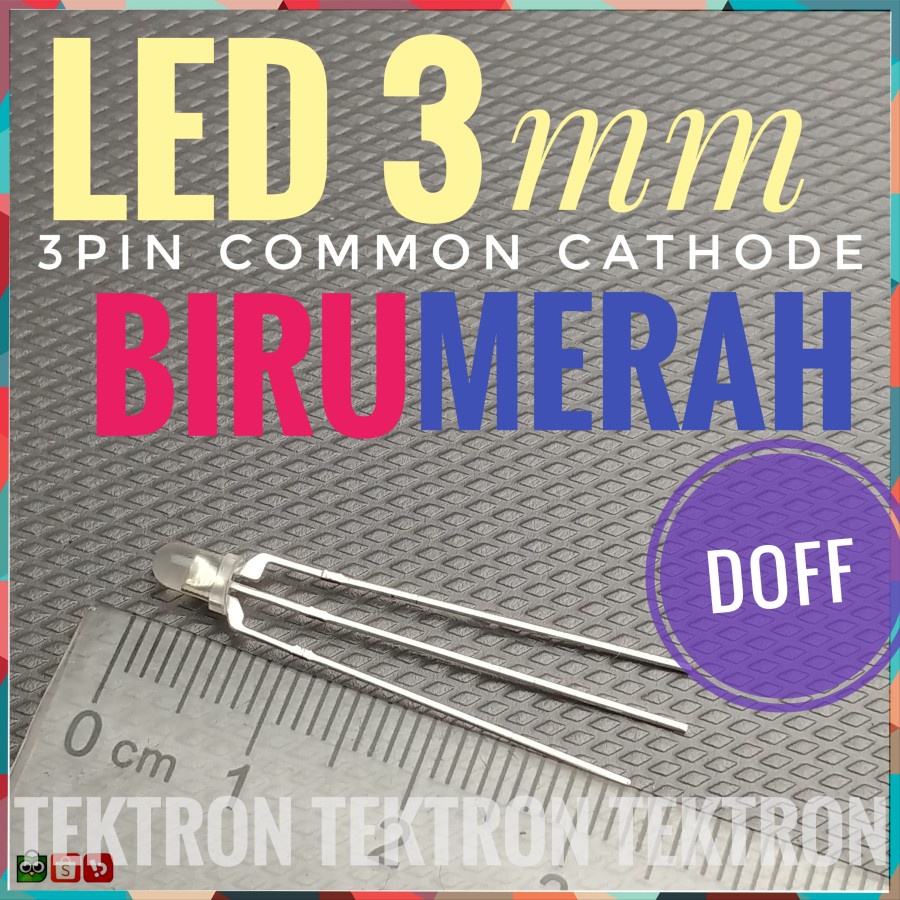 Jual Led 3pin 3mm 2 warna Merah Biru 3p 3 mm Common Cathode | Shopee ...