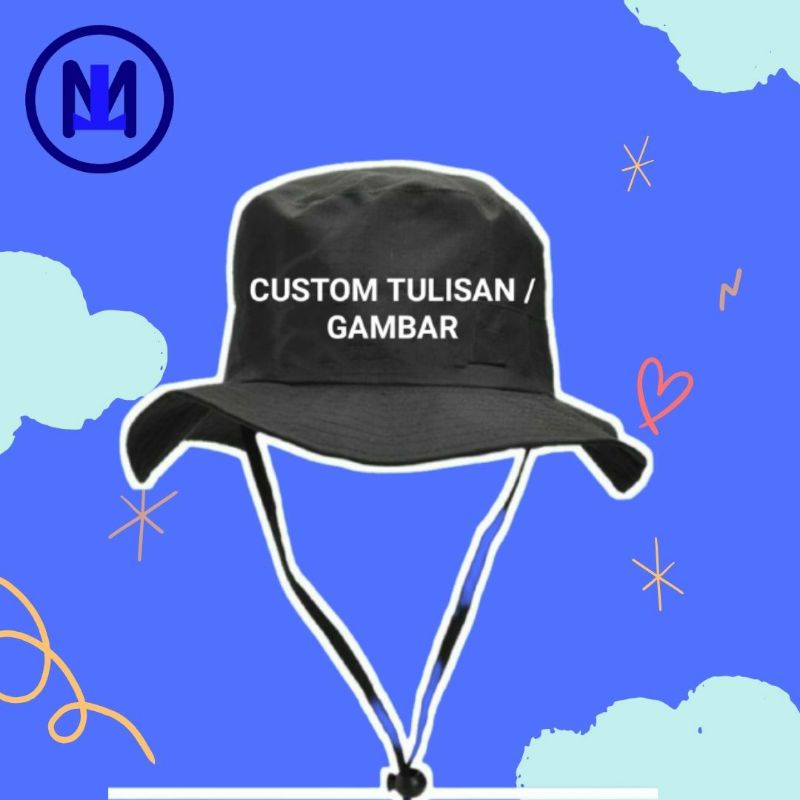 Jual Topi rimba custom bordir tulisan atau gambar bebas desain | Shopee ...