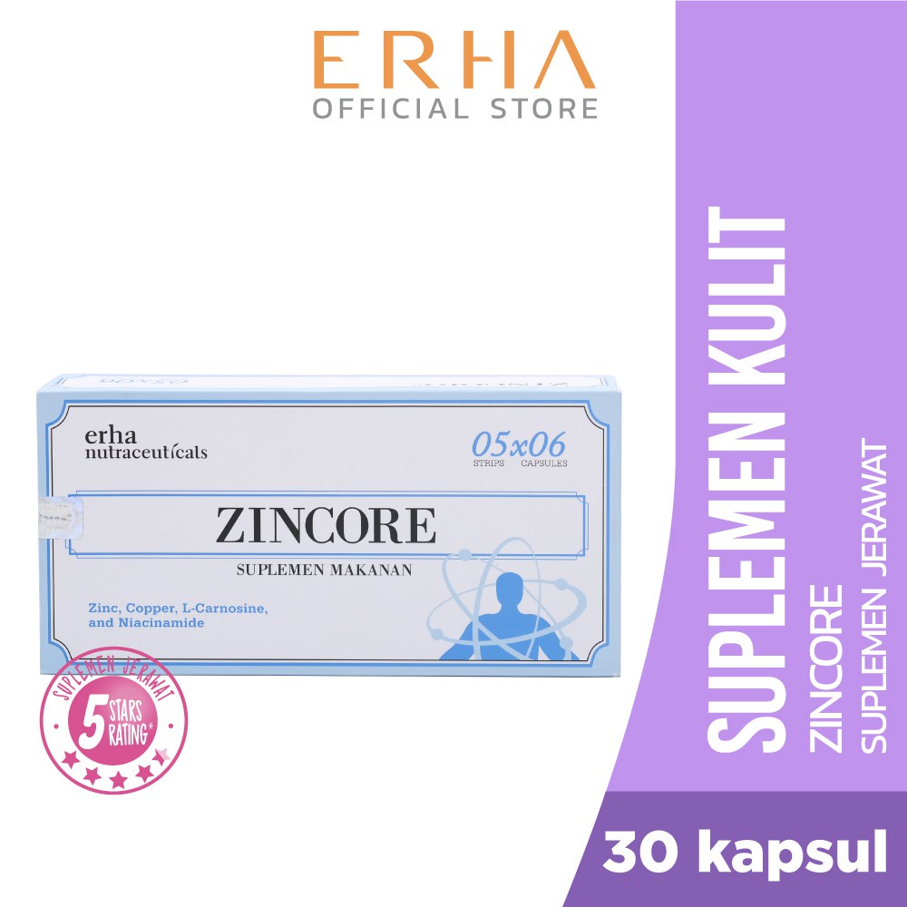 Jual ERHA Zincore - 30 capsules | Shopee Indonesia